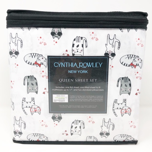 Cynthia Rowley | Bedding | Cats Hearts Cynthia Rowley Queen Size Sheet ...